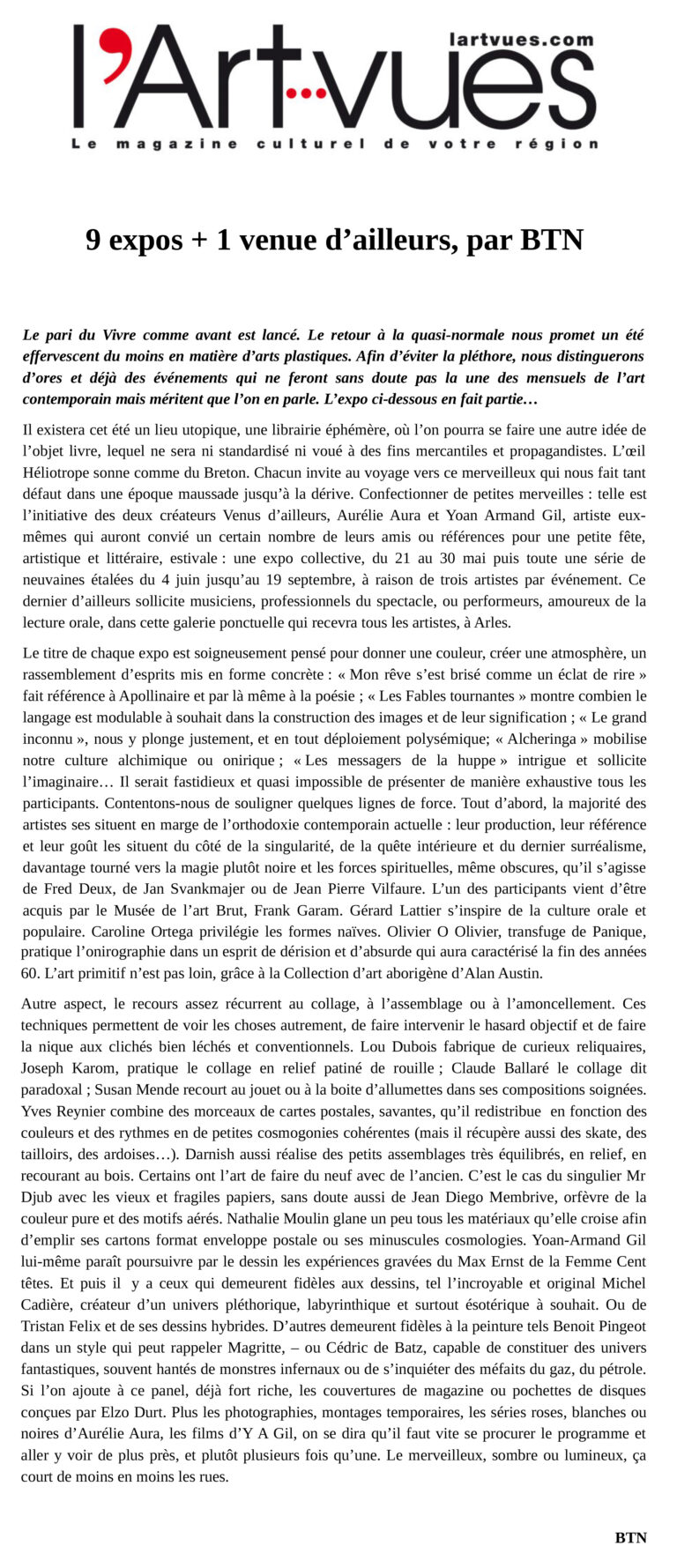 Presse – VENUS D'AILLEURS